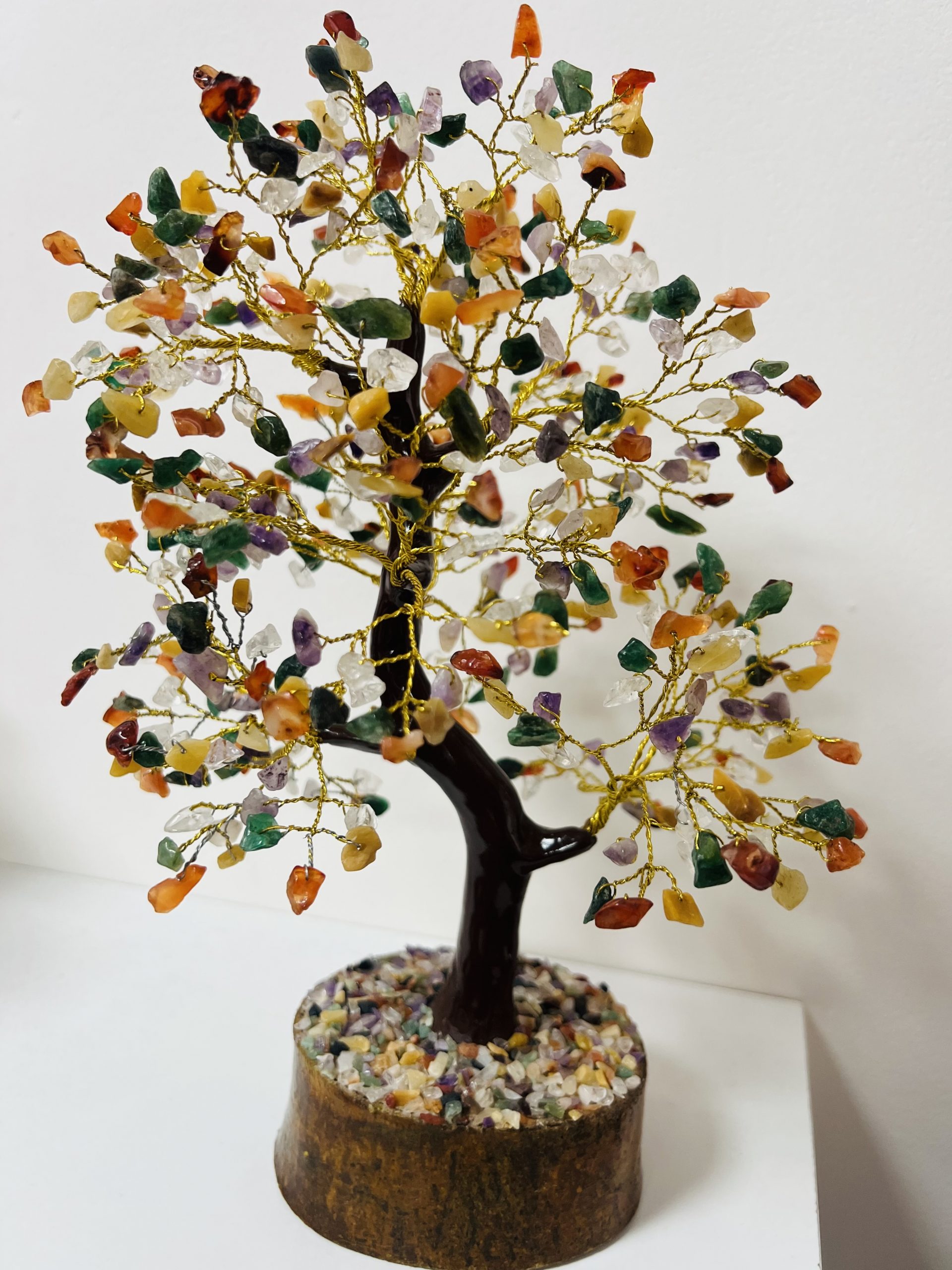 Multistone Crystal Tree Gold wire 500 crystals – Kristalglobe