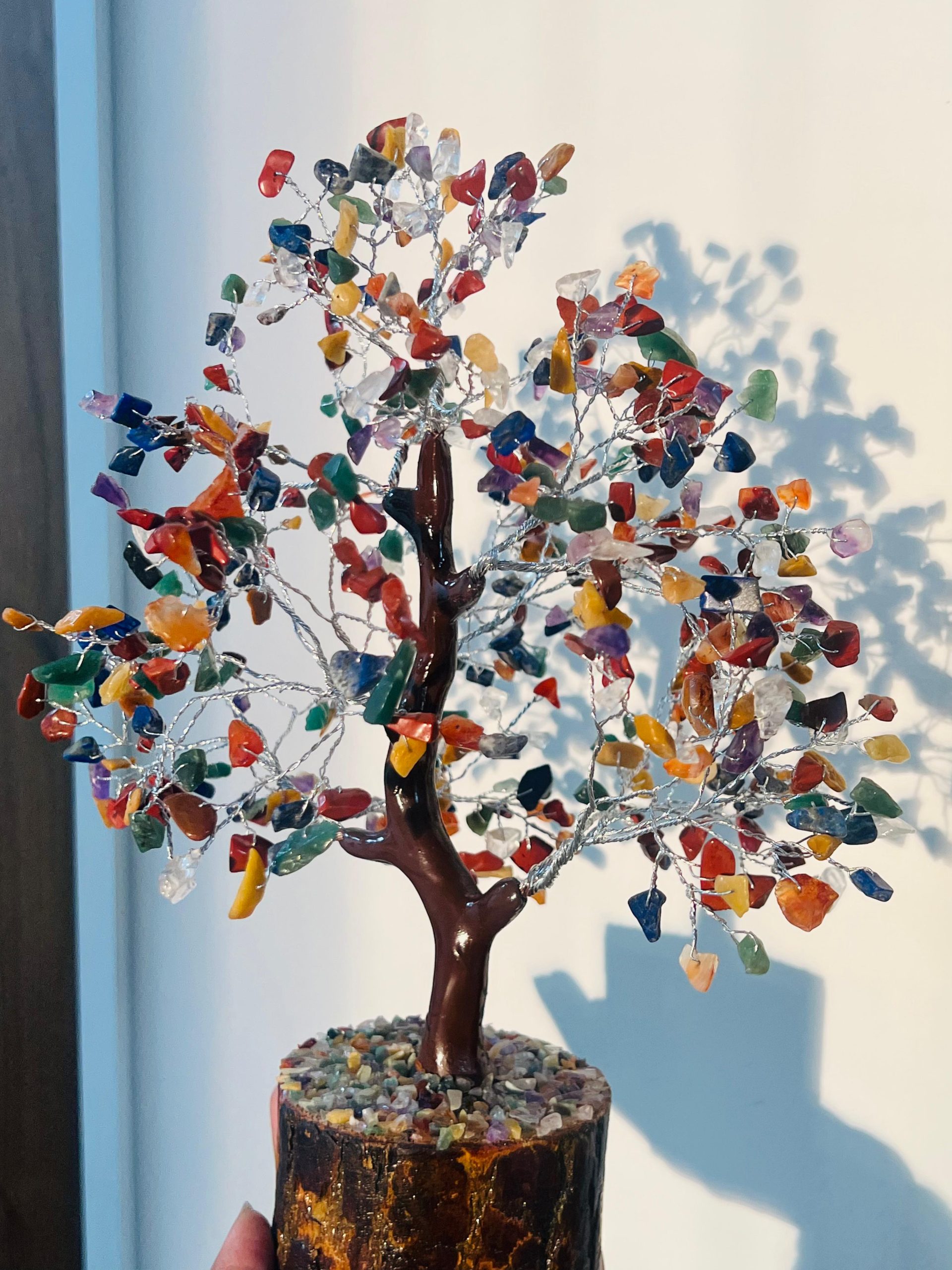 Multistone crystal Tree silver wire 500 crystals – Kristalglobe